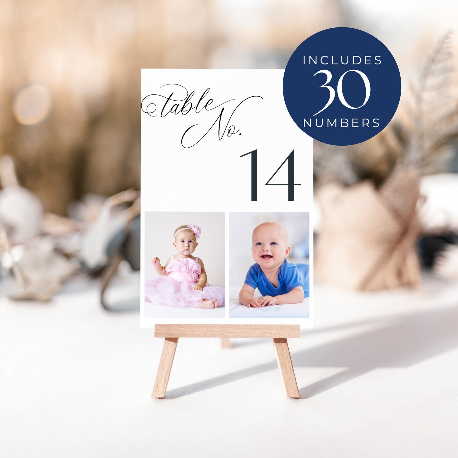 Table Numbers Template Childhood Photos, INSTANT DOWNLOAD, Baby Photo ...