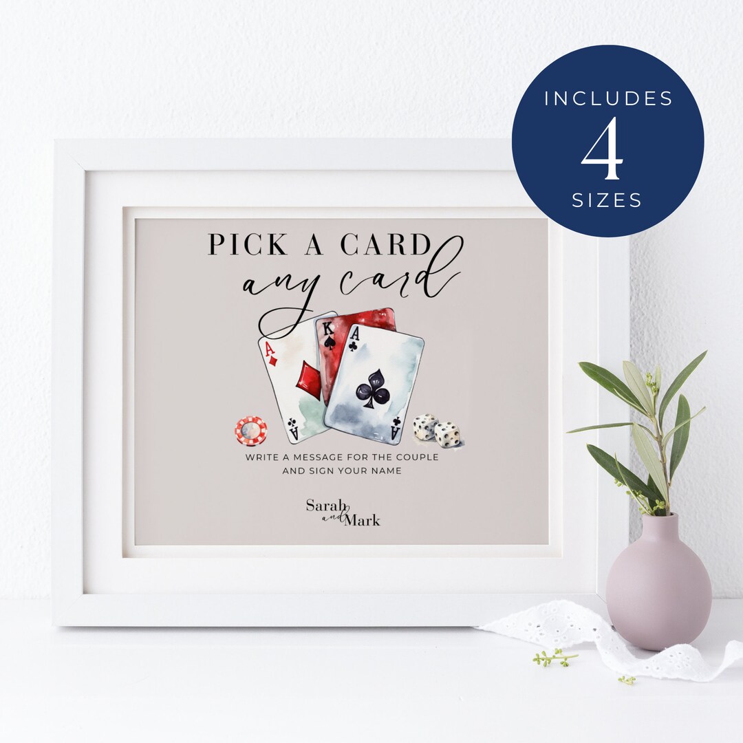 Playing Cards Wedding Guest Book Sign, INSTANT DOWNLOAD, Custom Deck of ...