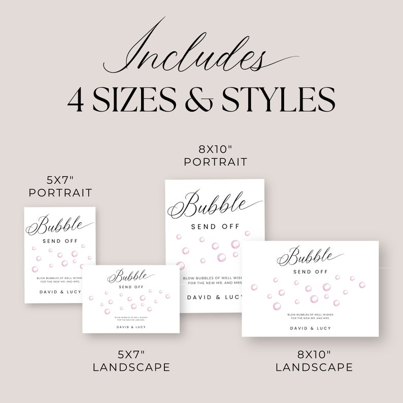 Bubble Send off Template, INSTANT DOWNLOAD, Bubbles Wedding Send Off ...