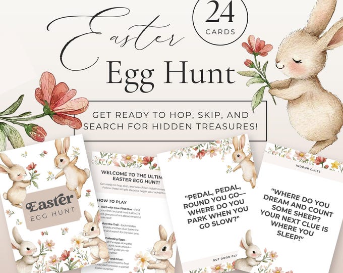 Fun Easter Egg Hunt Scavenger Hunt Clue Cards | Fun Indoor and Outdoor ...