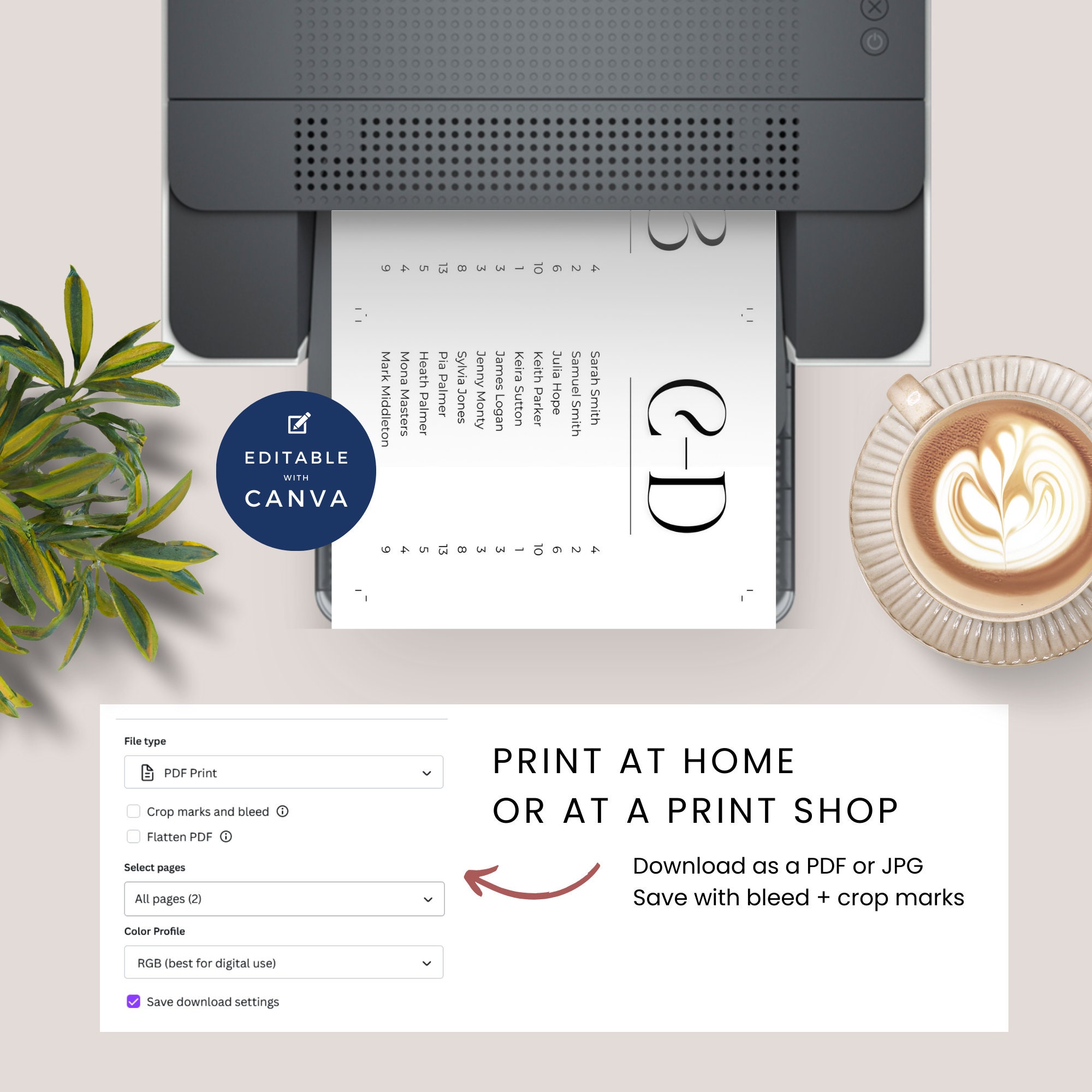Seating Chart Cards Alphabetical, INSTANT DOWNLOAD, Table Seating Card ...