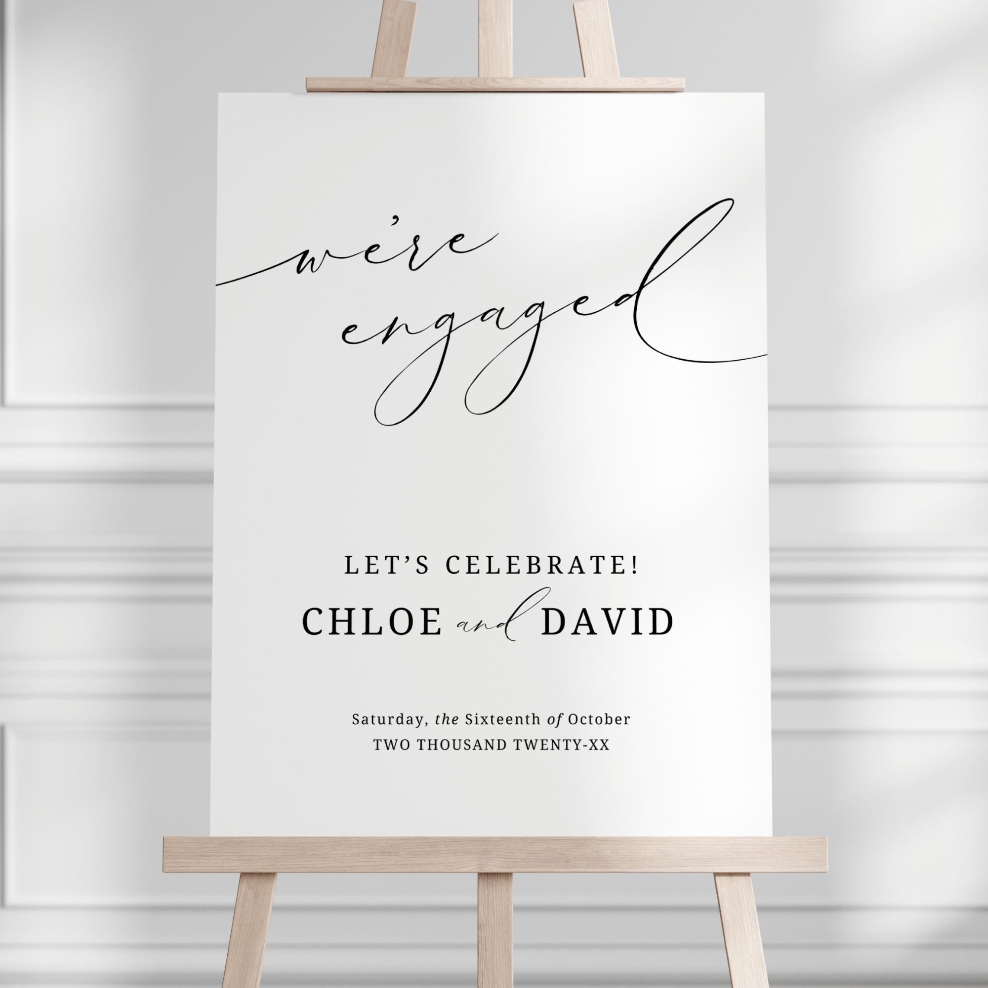 Were Engaged Sign Template, INSTANT DOWNLOAD, Engagement Party Sign, We ...