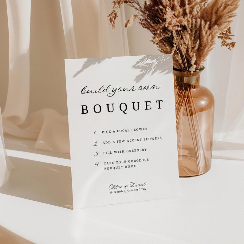 Build Your Own Bouquet Bar Sign, INSTANT DOWNLOAD, Flower Bar Sign ...