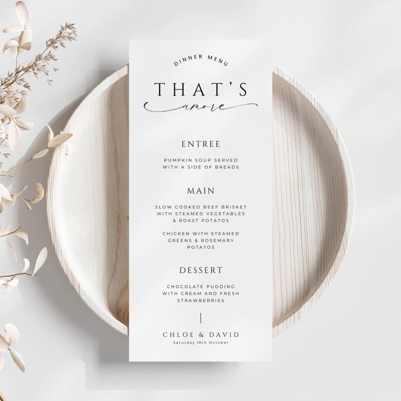 Italian Rehearsal Dinner Menu, INSTANT DOWNLOAD, Thats Amore Rehearsal ...
