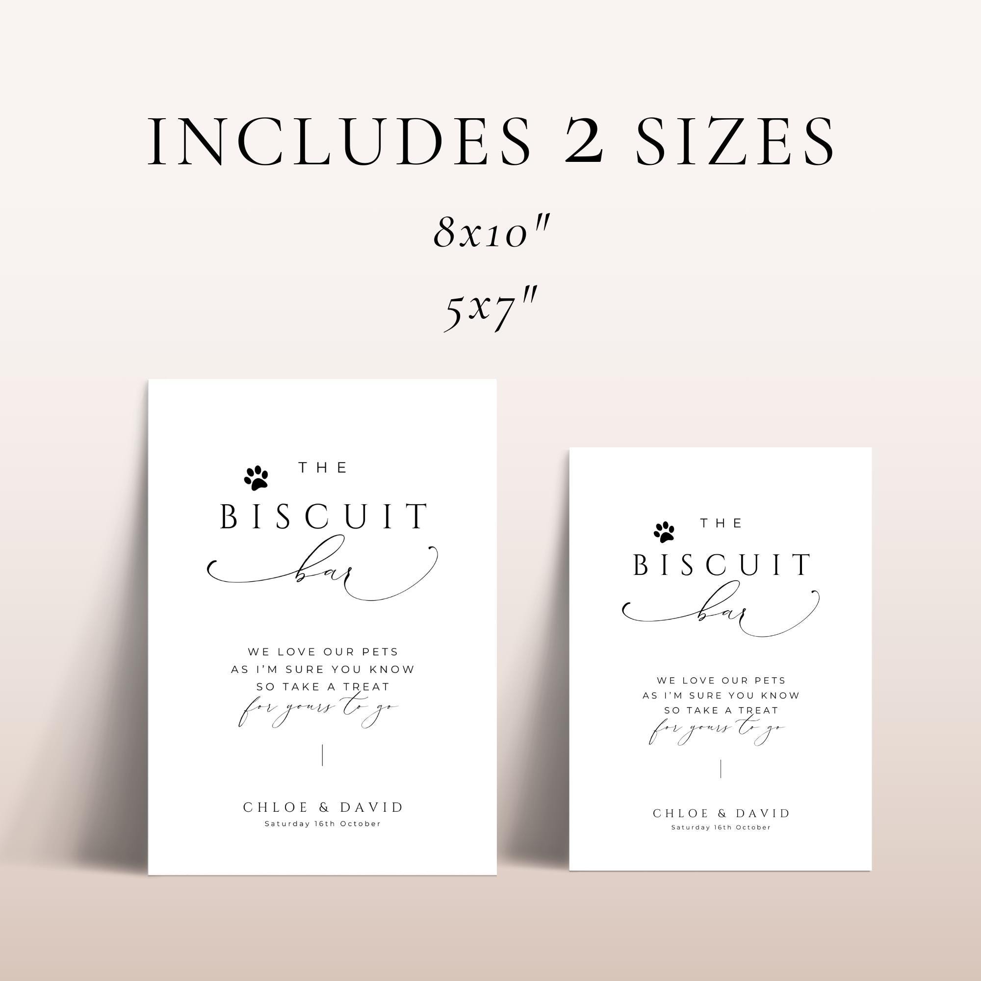 Biscuit Bar Sign, INSTANT DOWNLOAD, Dog Treat Wedding Favor Sign, Pet ...