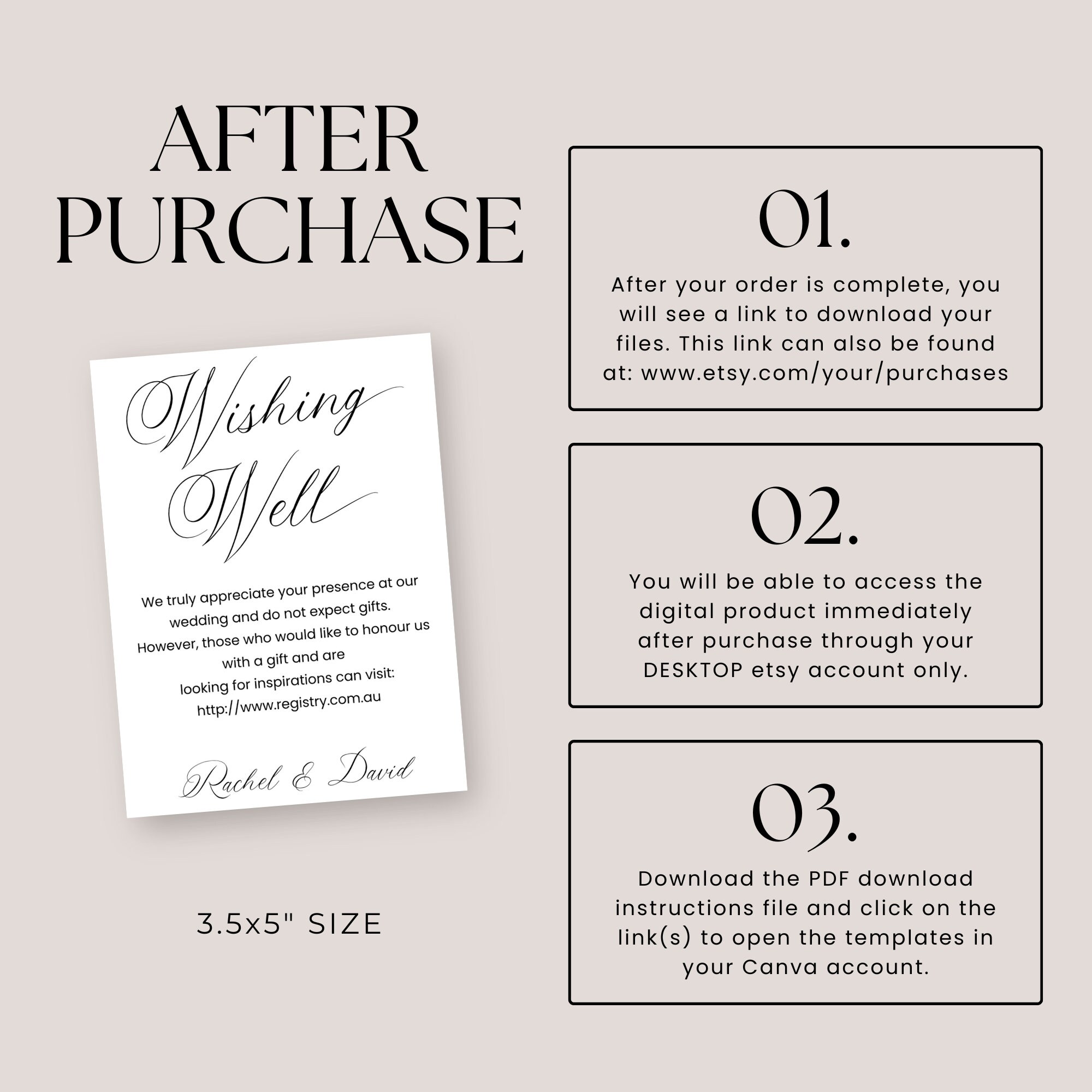 Wedding Wishing Well Wording, INSTANT DOWNLOAD, Wishing Well Enclosure ...