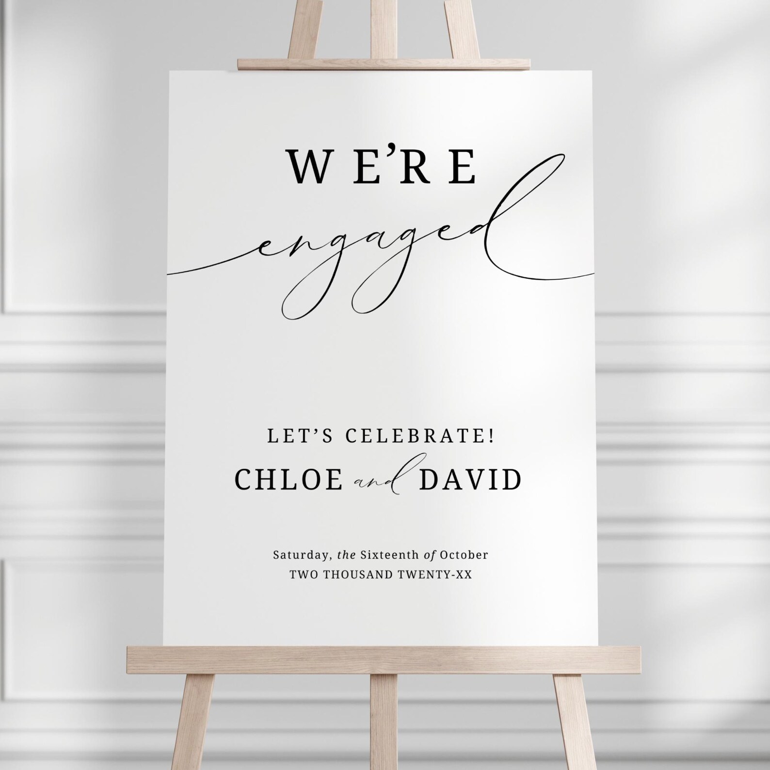 Were Engaged Sign Template, INSTANT DOWNLOAD, Engagement Party Sign, We ...