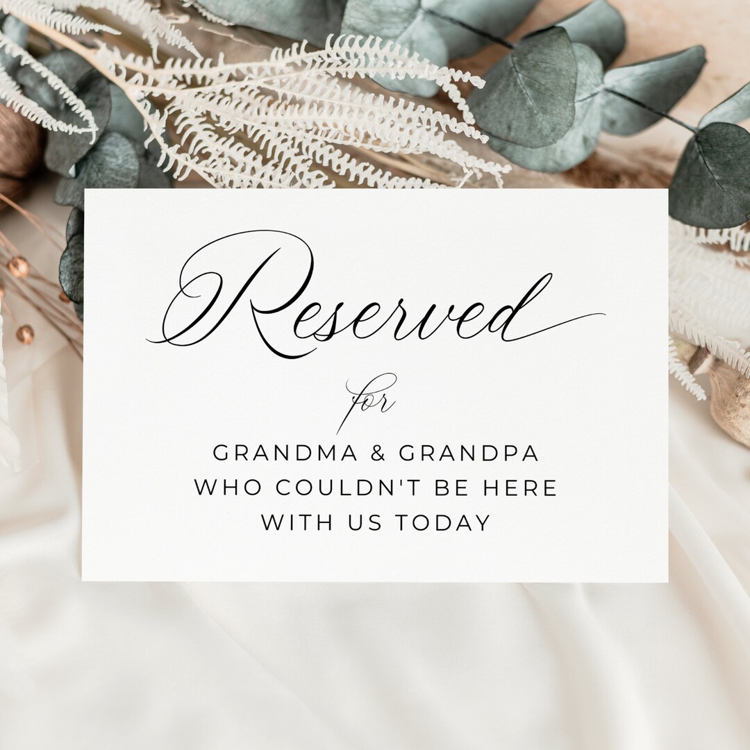 Reserved Sign for Loved One, INSTANT DOWNLOAD, Reserved Family Sign ...