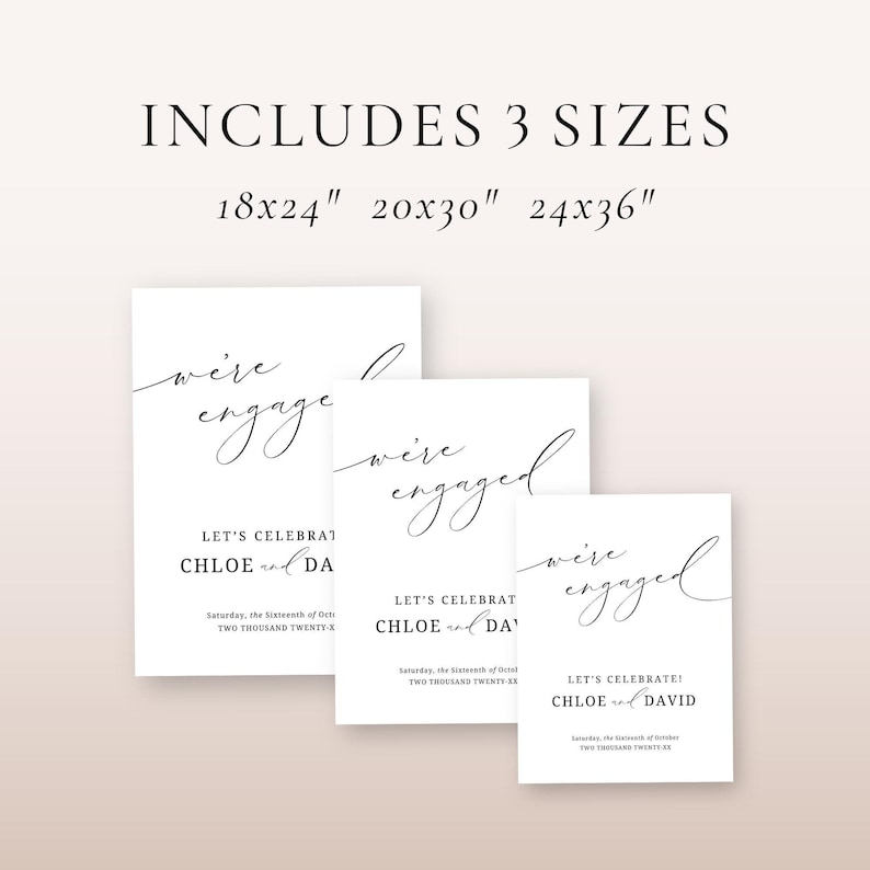Were Engaged Sign Template, INSTANT DOWNLOAD, Engagement Party Sign, We ...