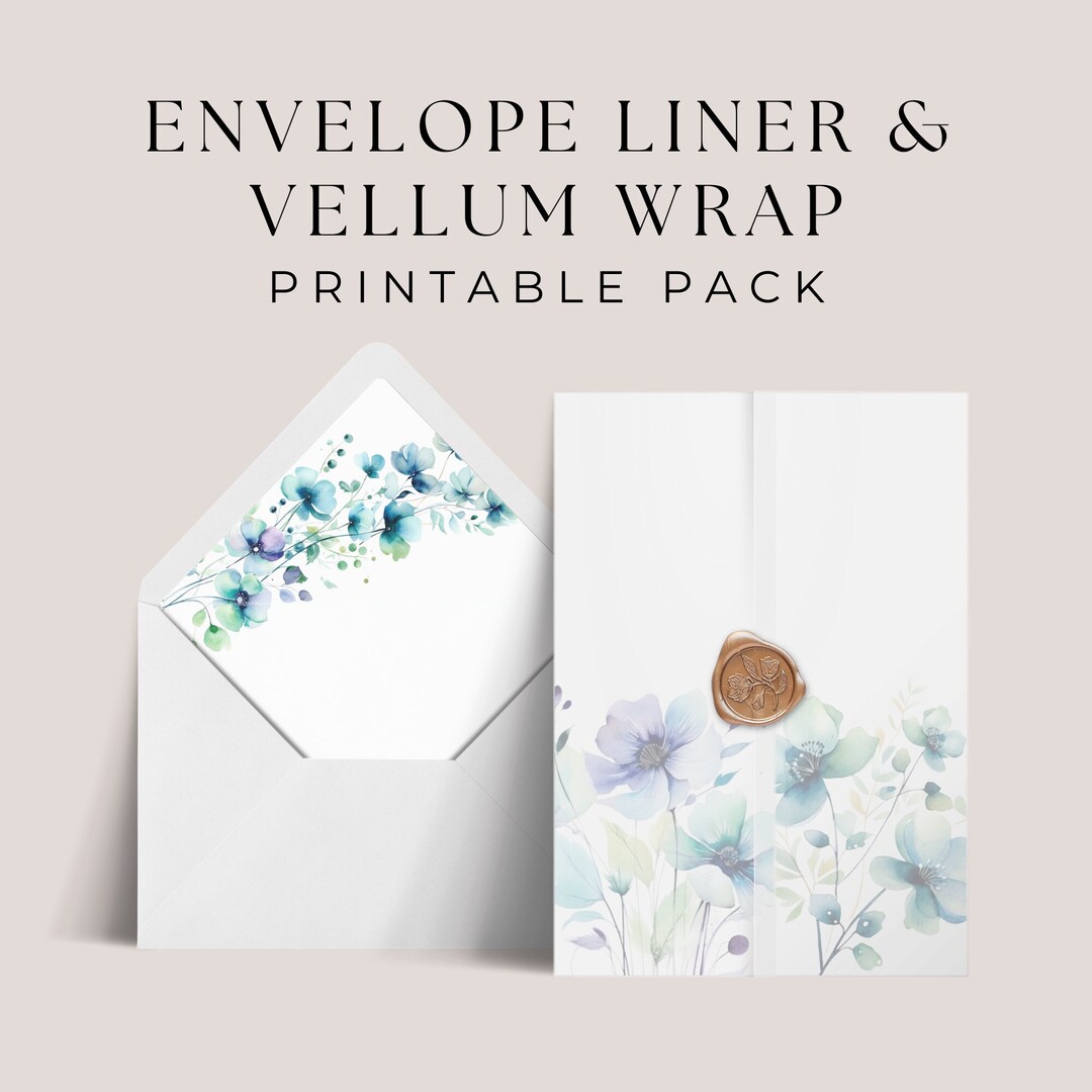 5x7 Envelope Liner Template, INSTANT DOWNLOAD, Vellum Invitation ...
