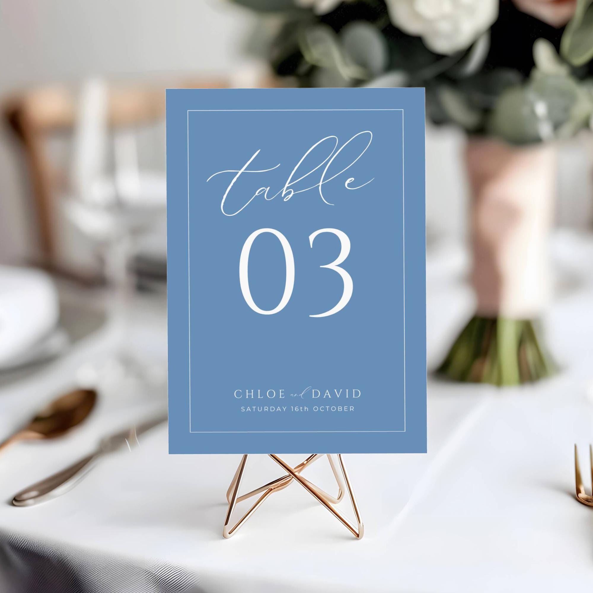 Light Blue Wedding Table Numbers 1-30, INSTANT DOWNLOAD, Dusty Blue ...