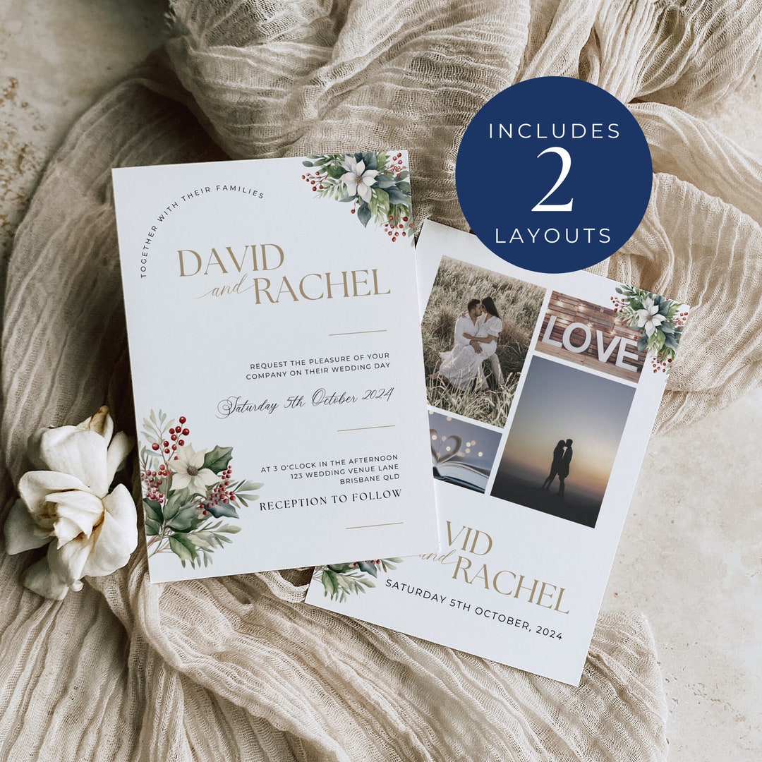 Photo Collage Wedding Invitation, INSTANT DOWNLOAD, Wedding Invite ...