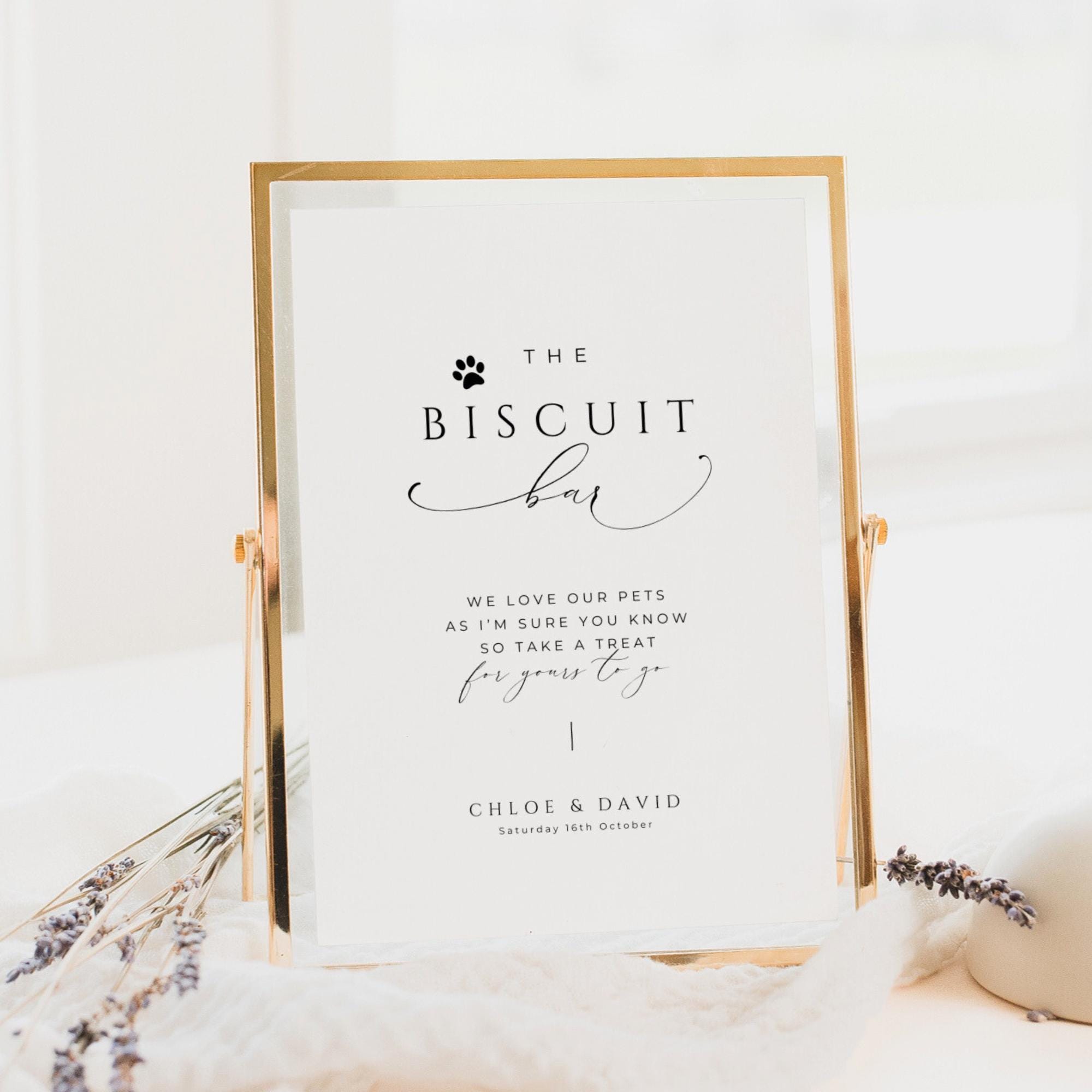 Biscuit Bar Sign, INSTANT DOWNLOAD, Dog Treat Wedding Favor Sign, Pet ...