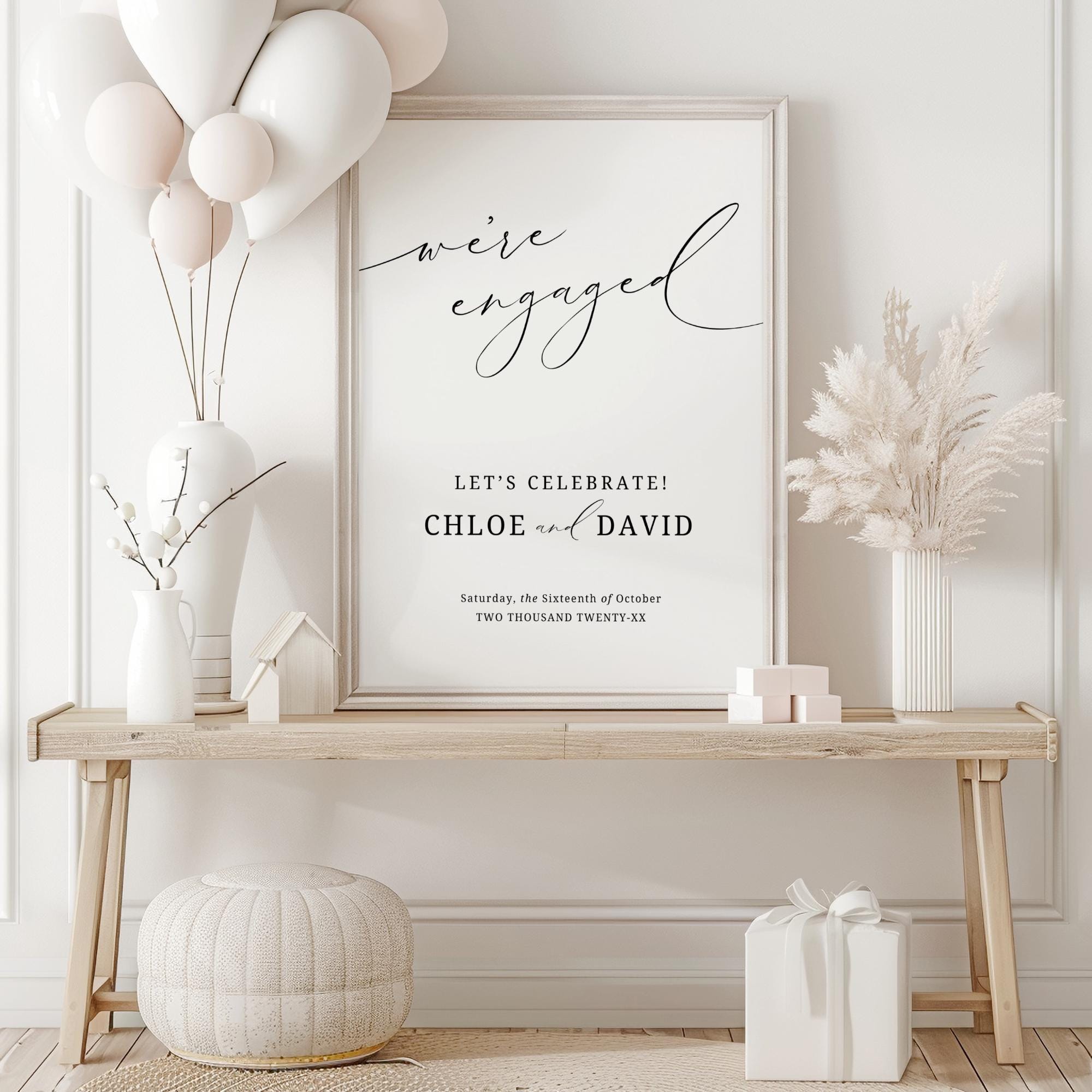 Were Engaged Sign Template, INSTANT DOWNLOAD, Engagement Party Sign, We ...