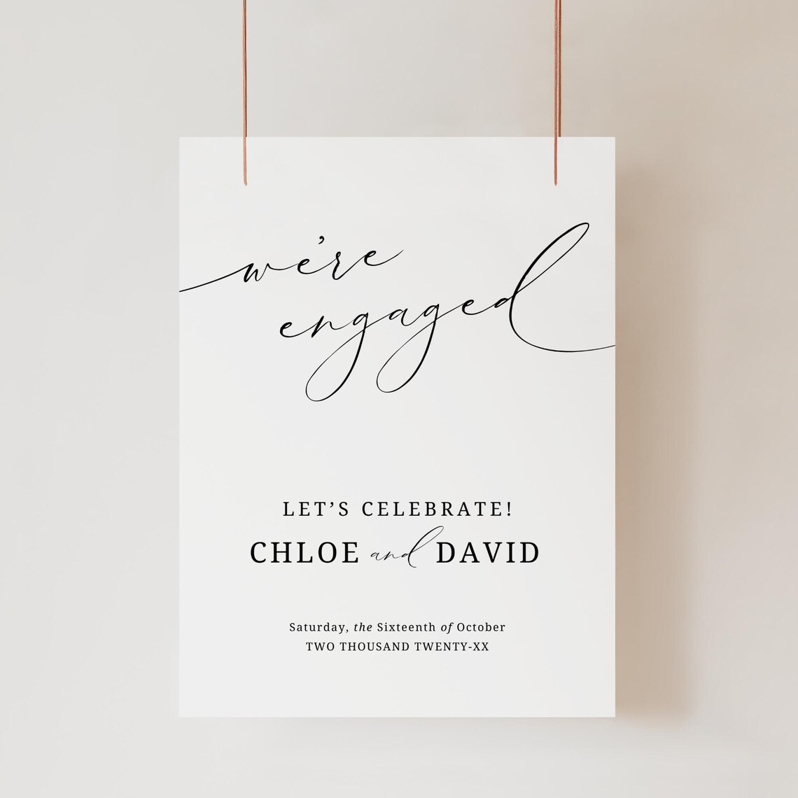 Were Engaged Sign Template, INSTANT DOWNLOAD, Engagement Party Sign, We ...