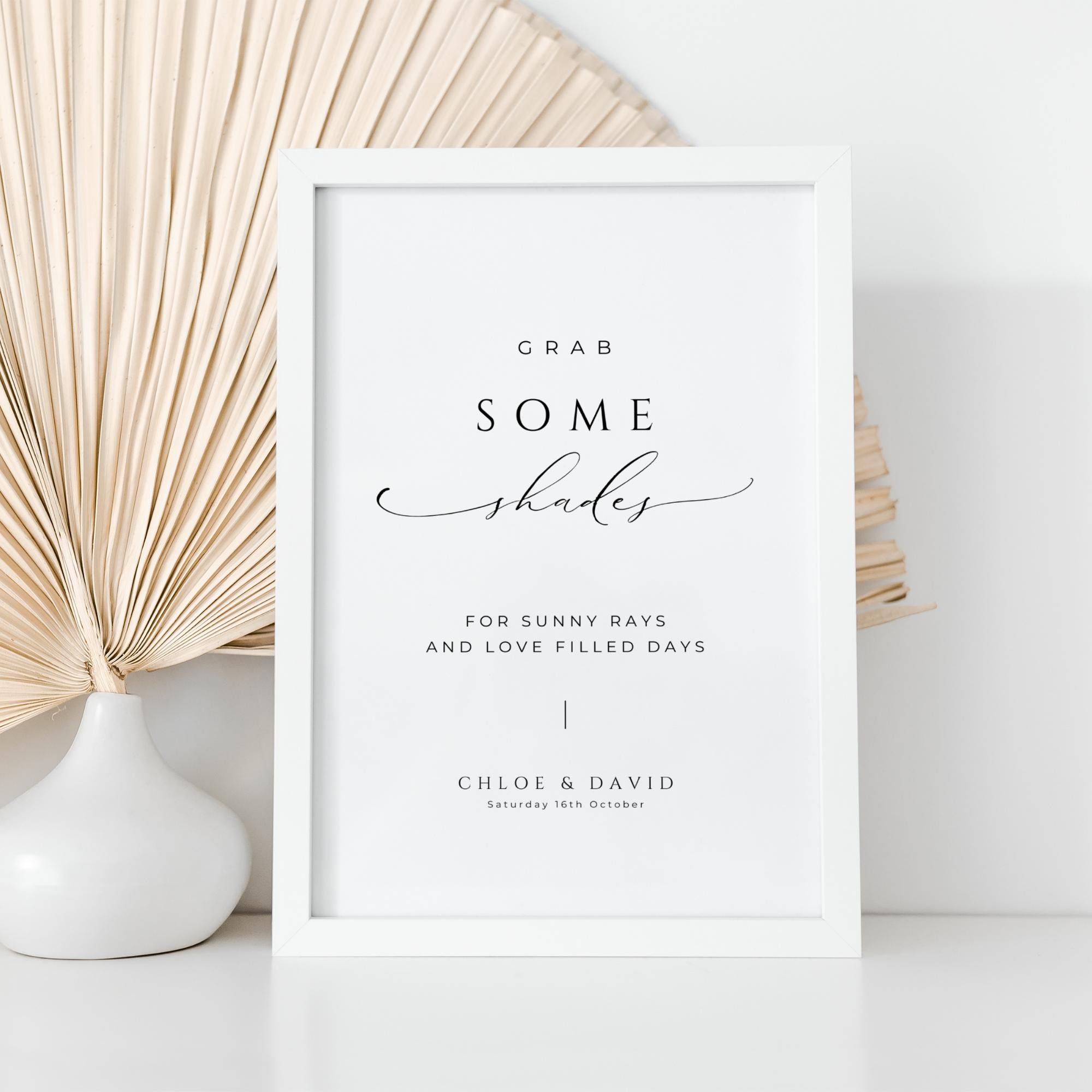Wedding Sunglasses Sign, INSTANT DOWNLOAD, Please Grab Some Shades ...