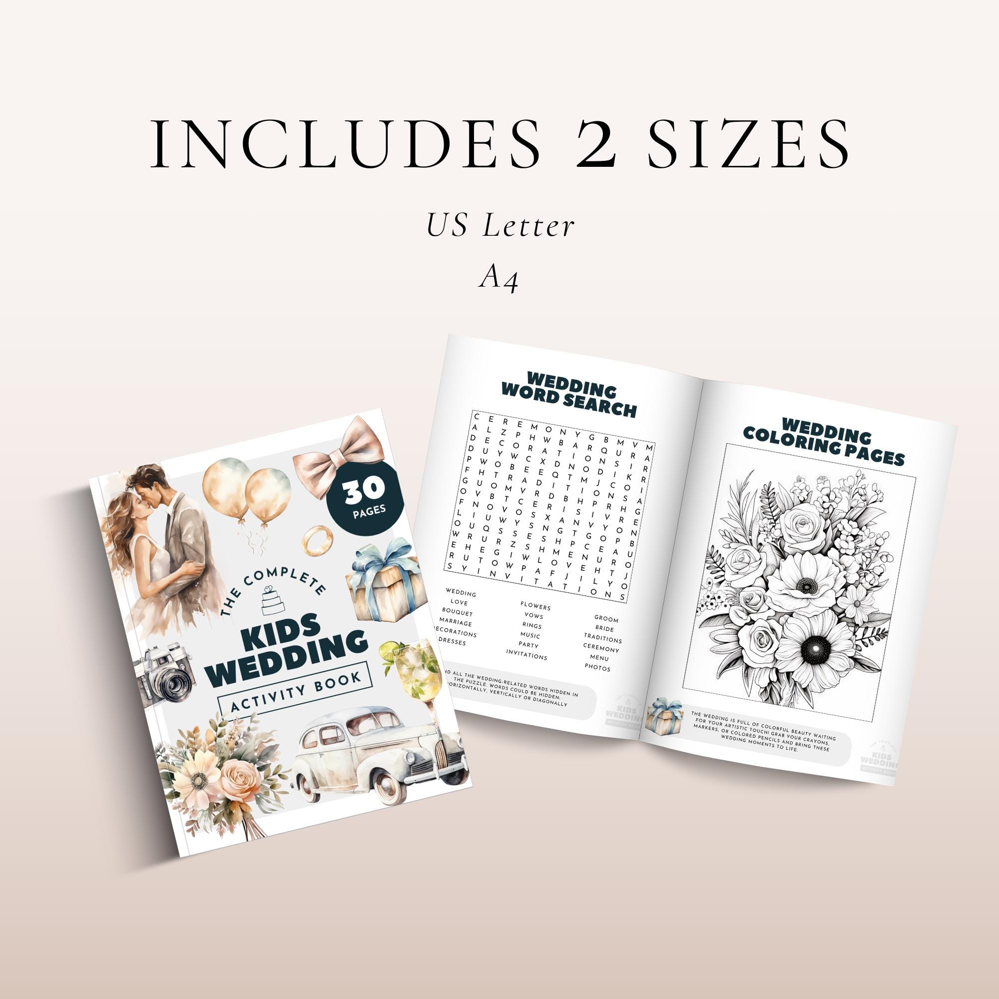 Kids Wedding Activity Book Printable, INSTANT DOWNLOAD, Activity Pack ...