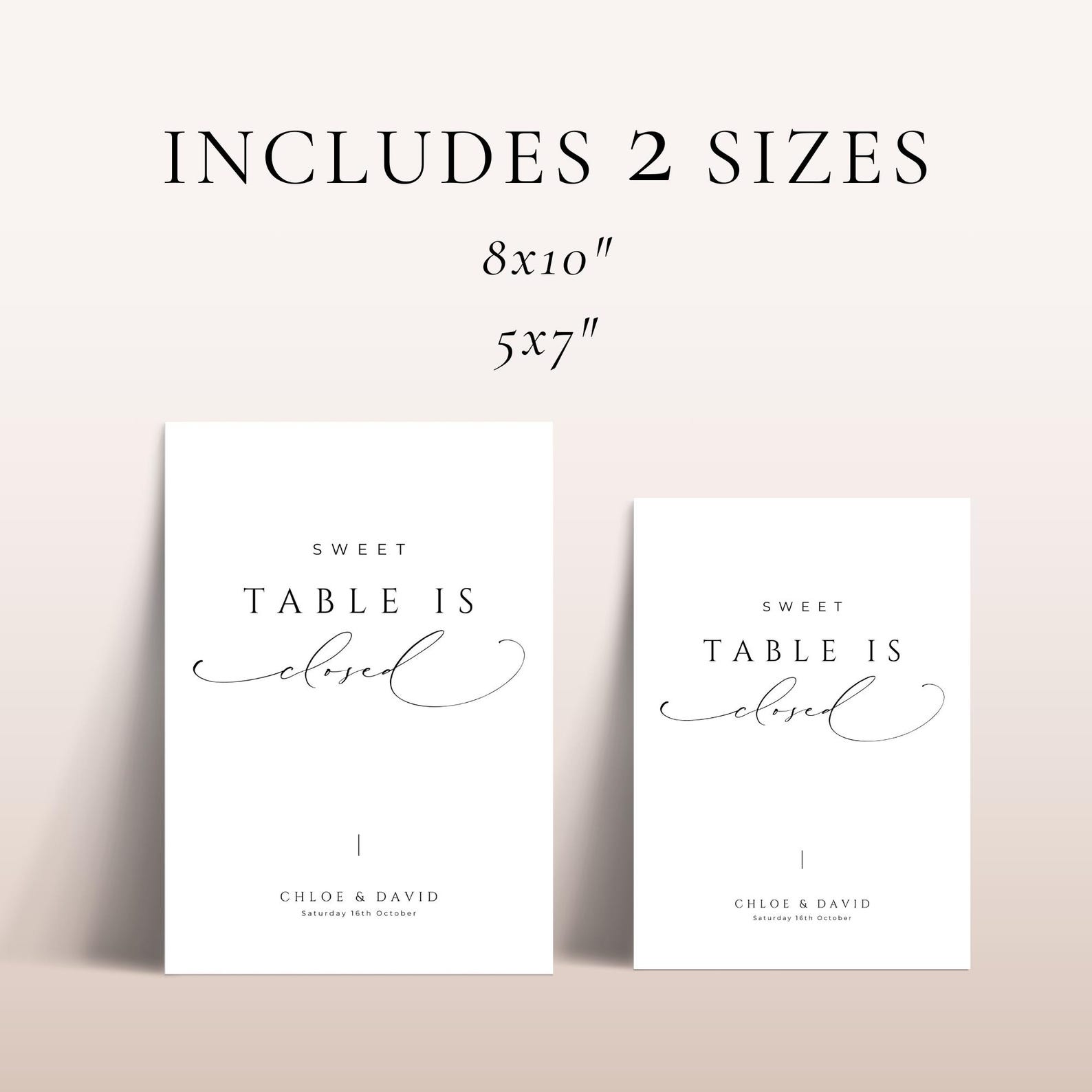 Dessert Table Closed Sign, INSTANT DOWNLOAD, Sweet Station Wedding ...