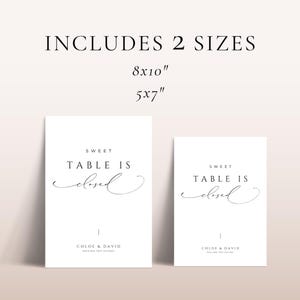 Dessert Table Closed Sign, INSTANT DOWNLOAD, Sweet Station Wedding ...