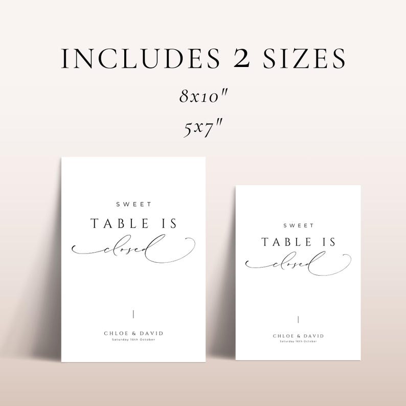 Dessert Table Closed Sign, INSTANT DOWNLOAD, Sweet Station Wedding ...