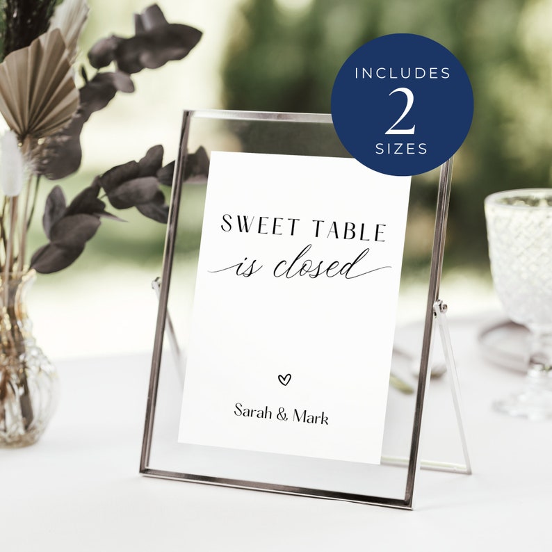 Dessert Bar Closed Sign, INSTANT DOWNLOAD, Candy Bar Sign, Canva ...