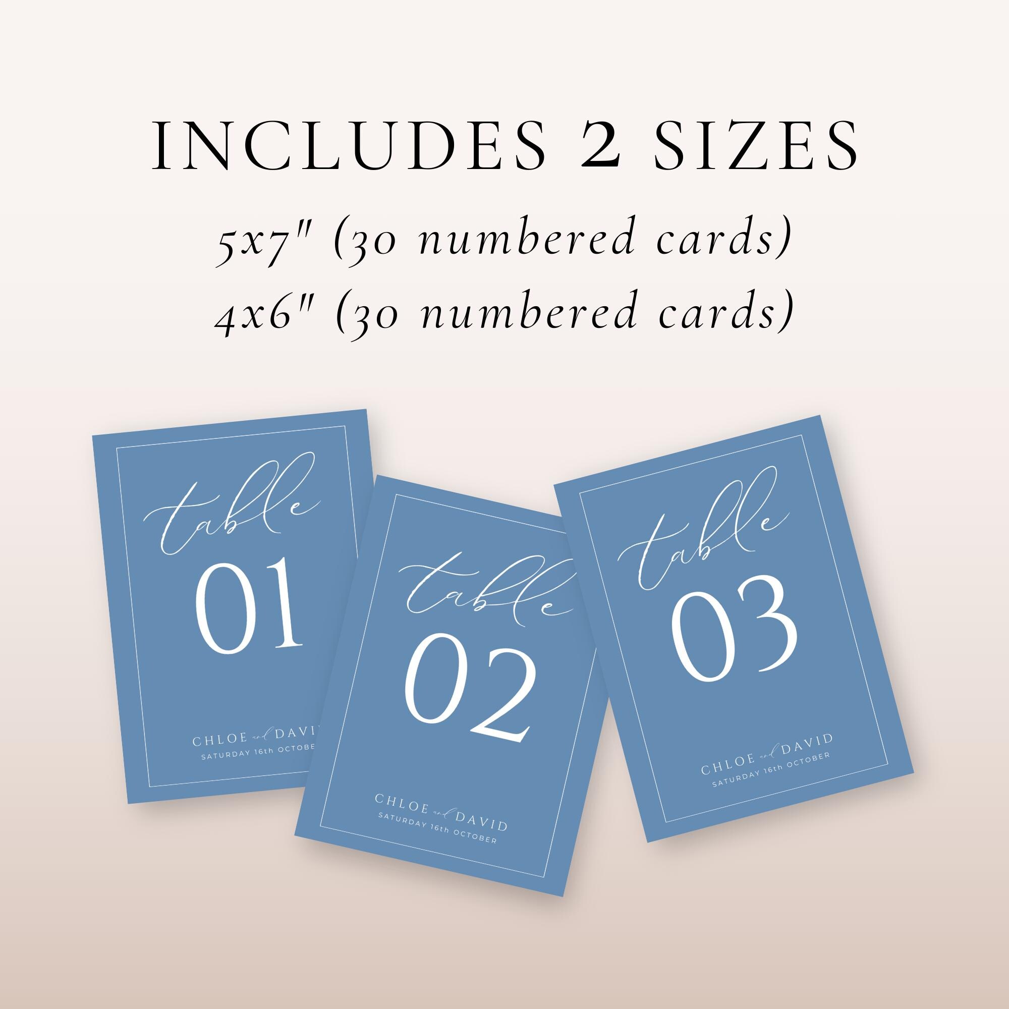 Light Blue Wedding Table Numbers 1-30, INSTANT DOWNLOAD, Dusty Blue ...