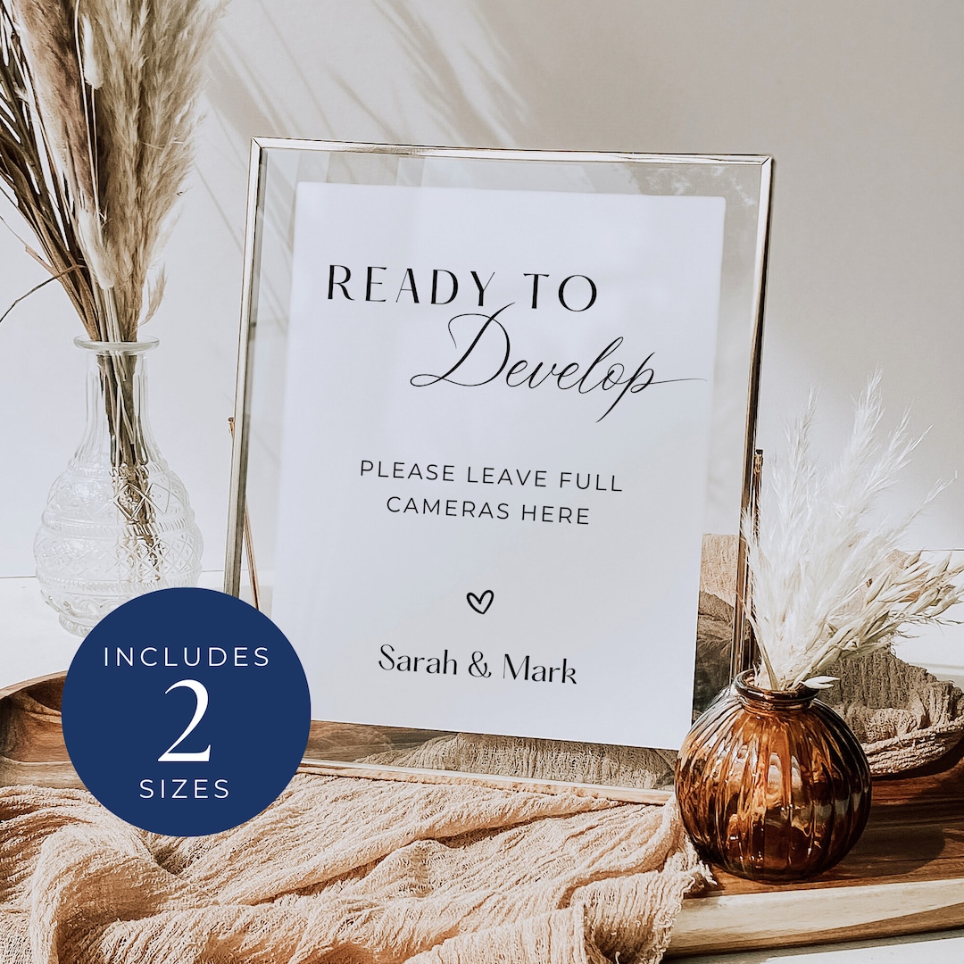 Disposable Camera Sign for Wedding, INSTANT DOWNLOAD, Snap A Photo ...