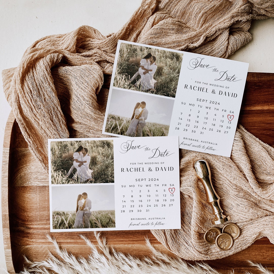 Save the Date Calendar With Heart, INSTANT DOWNLOAD, Calendar Save the ...