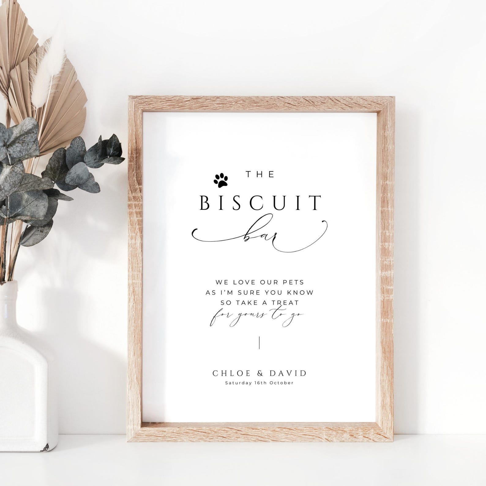 Biscuit Bar Sign, INSTANT DOWNLOAD, Dog Treat Wedding Favor Sign, Pet ...