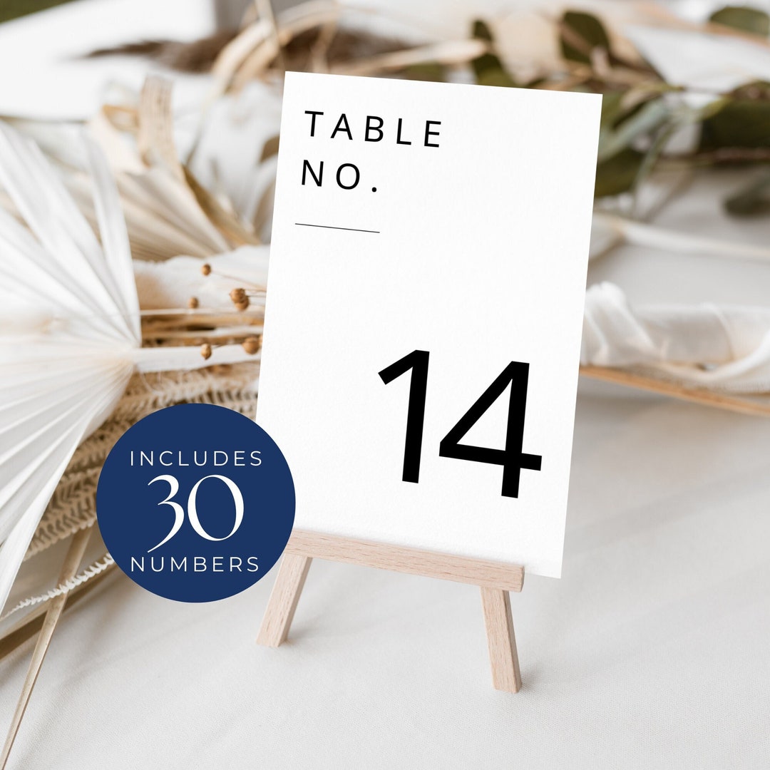 Wedding Table Number Assignment INSTANT DOWNLOAD, Cardstock Table ...