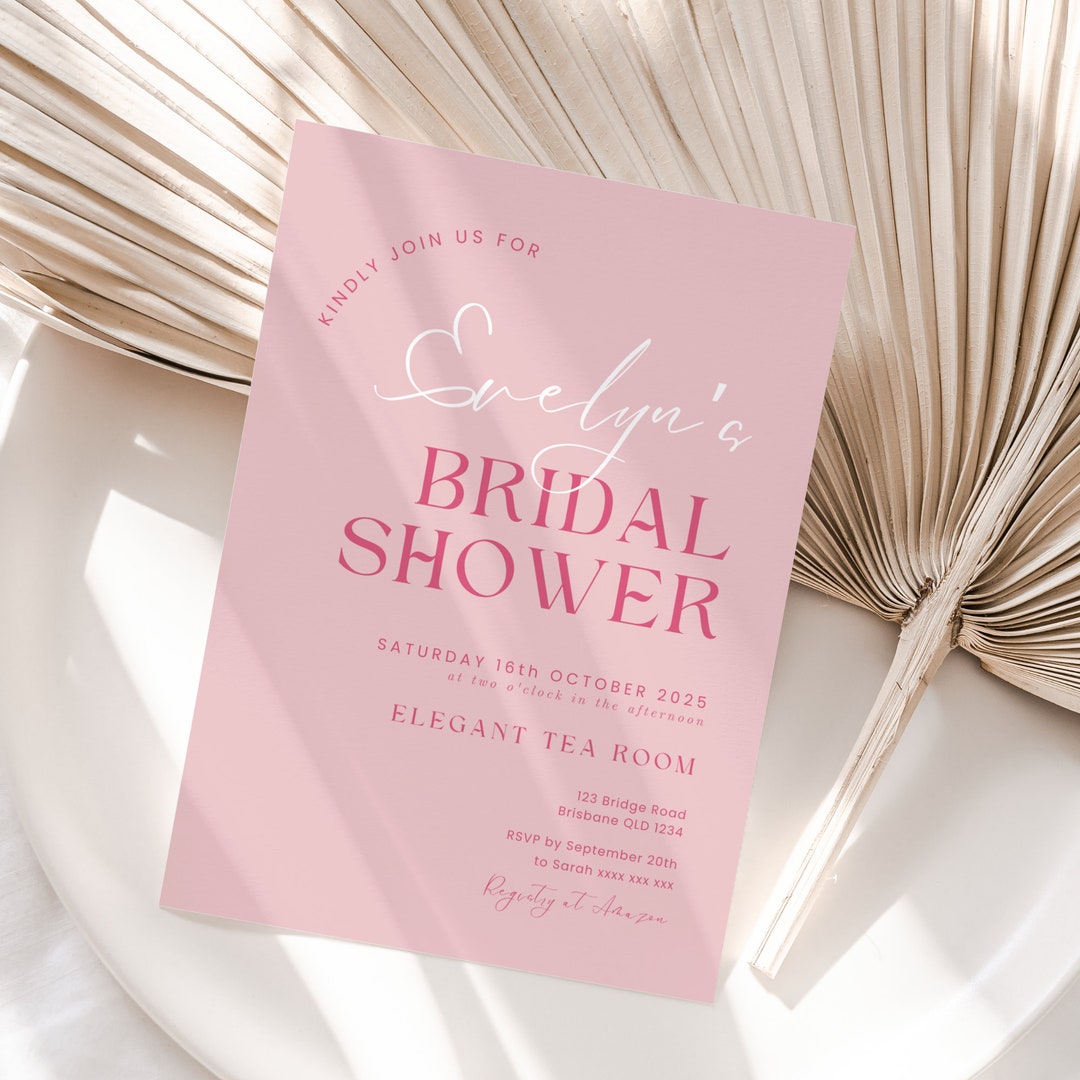 Bridal Shower Invitation Blush Pink, INSTANT DOWNLOAD, Blush Pink ...