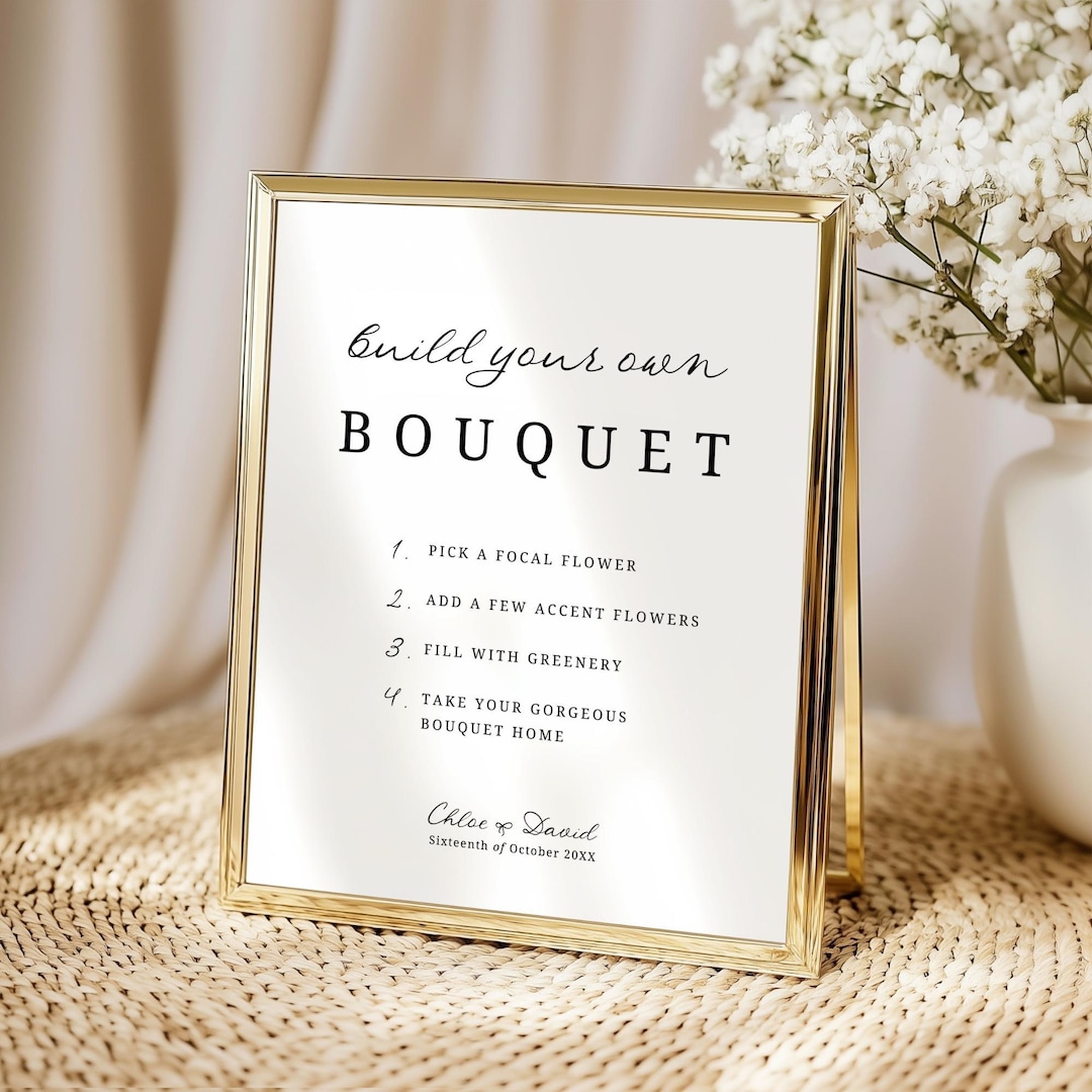 Build Your Own Bouquet Bar Sign, INSTANT DOWNLOAD, Flower Bar Sign ...