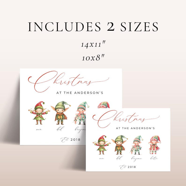 Custom Family Name Christmas Sign Printable, INSTANT DOWNLOAD ...