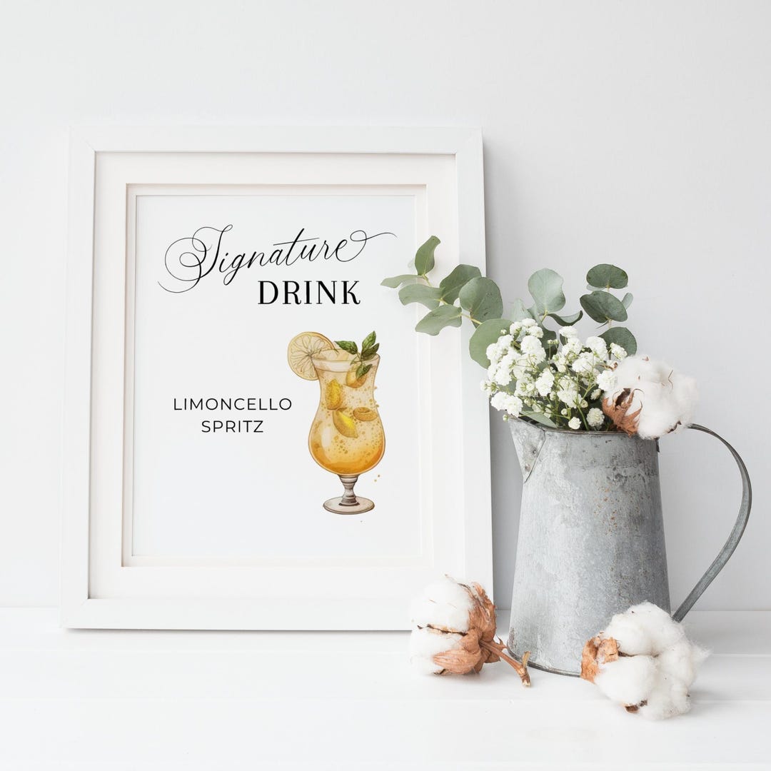 Limoncello Spritz Sign, INSTANT DOWNLOAD, Spritz Signature Cocktail ...