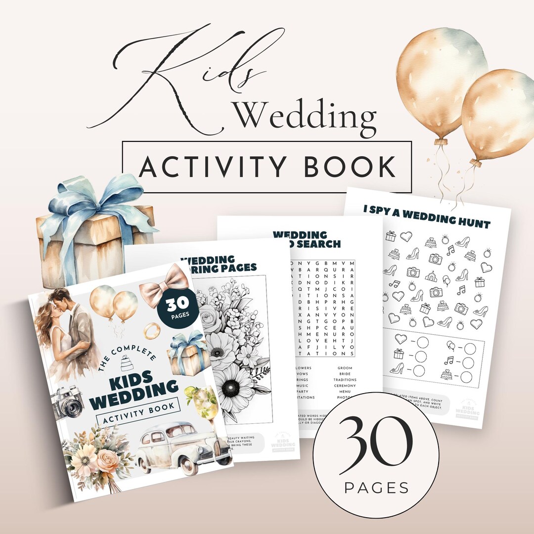 Kids Wedding Activity Book Printable, INSTANT DOWNLOAD, Activity Pack ...