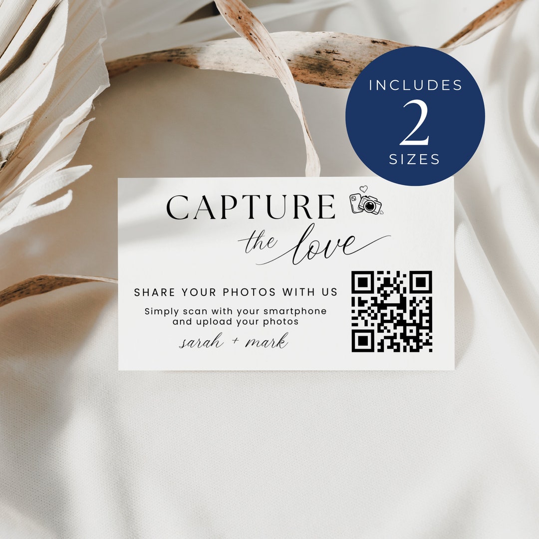 Capture the Love Wedding Qr Code Card, INSTANT DOWNLOAD, Wedding Qr ...
