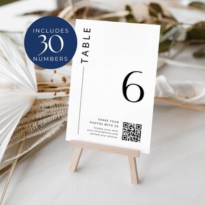 Table Numbers Signs With Qr Code, INSTANT DOWNLOAD, Reception Table ...