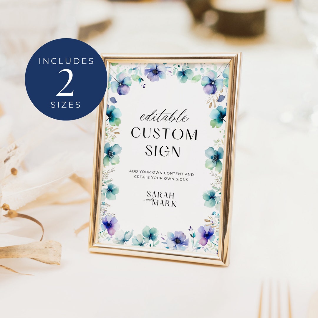 Custom Wedding Sign Template, INSTANT DOWNLOAD, Create Your Own Sign ...