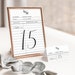 Library Card Table Numbers, INSTANT DOWNLOAD, Seating Chart 4x6 5x7 ...