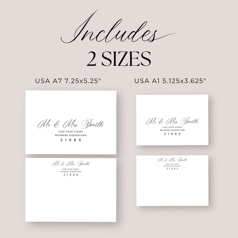 Envelope Address Template Word, INSTANT DOWNLOAD, A7 Envelope Address ...