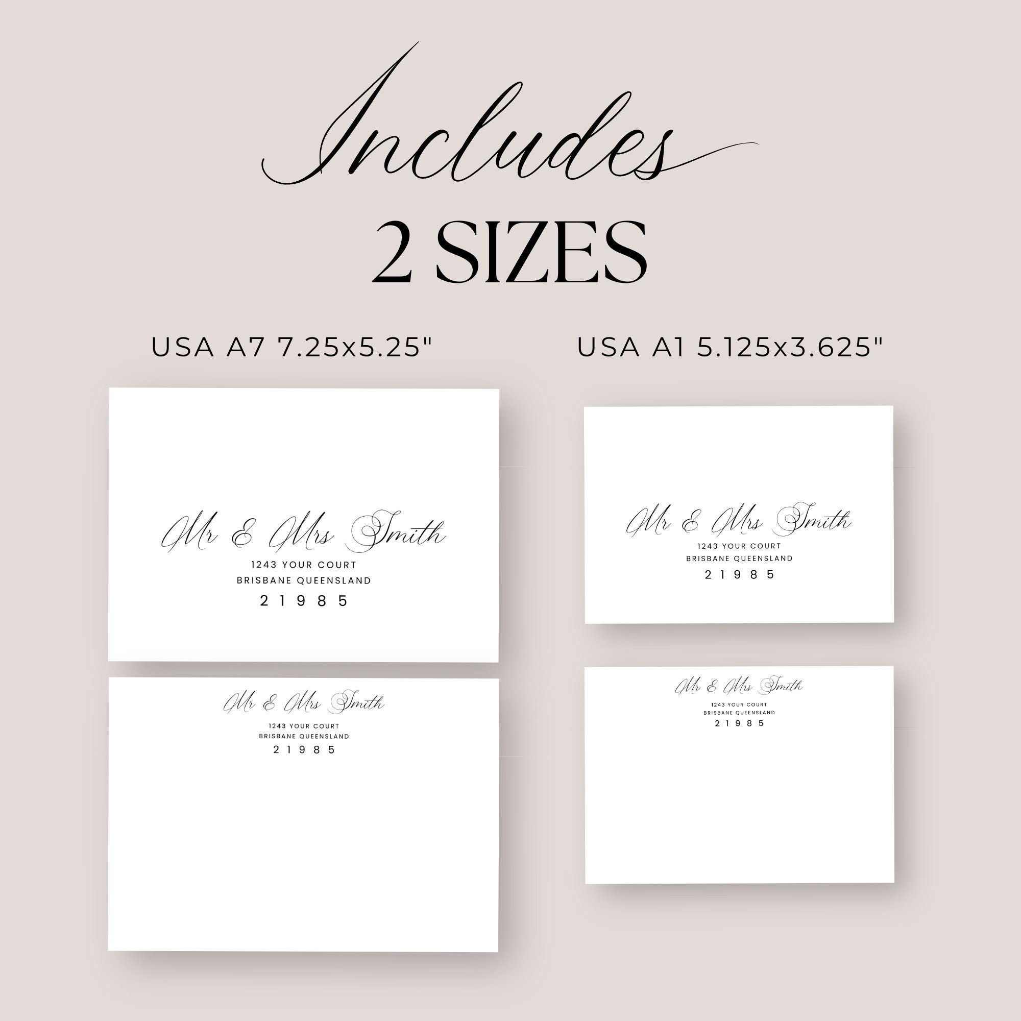 Envelope Address Template Word, INSTANT DOWNLOAD, A7 Envelope Address ...