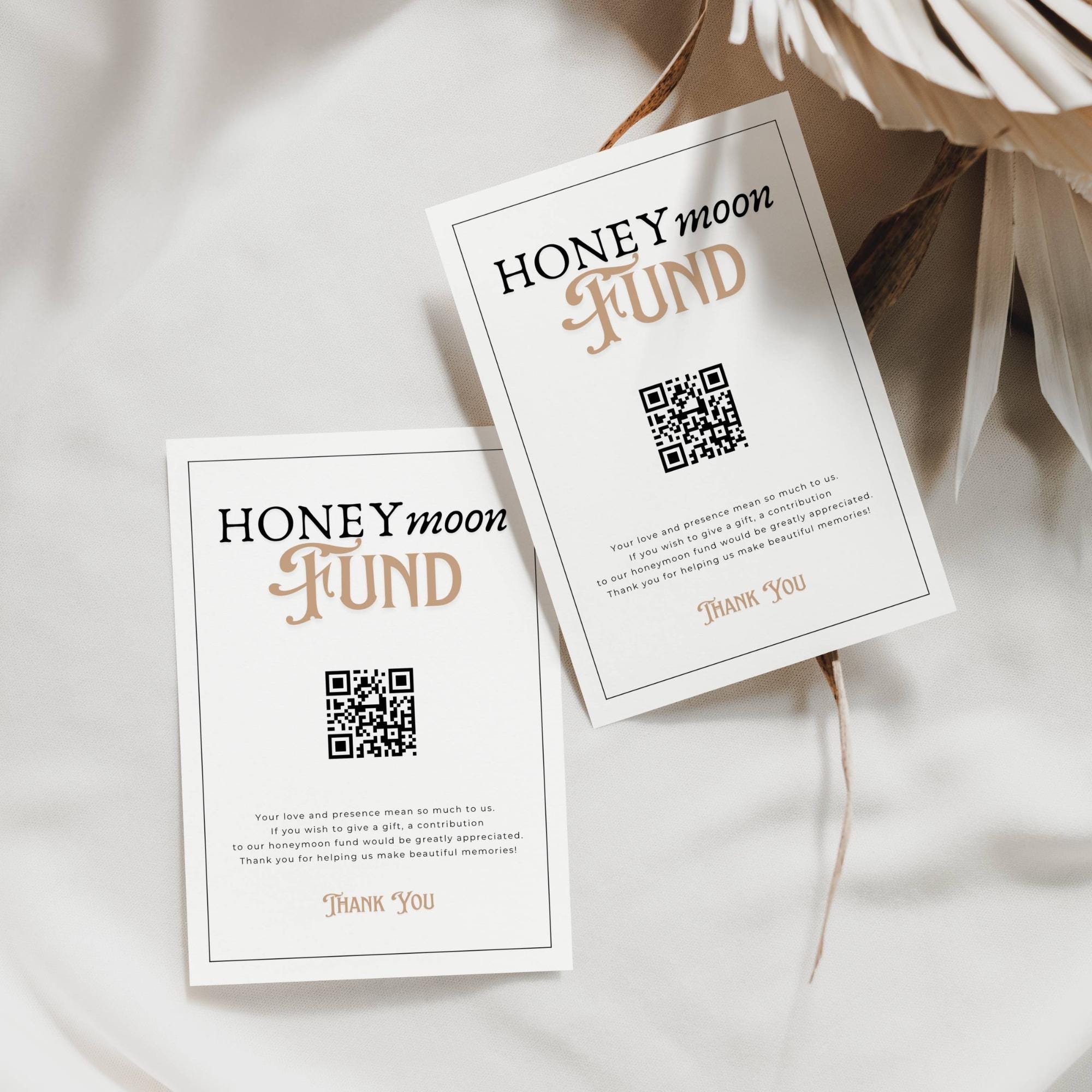Honey Moon Fund Qr Code Sign, INSTANT DOWNLOAD, Wedding Cash Gift Table ...