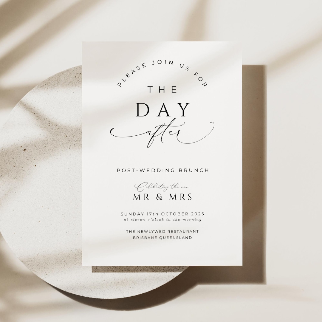 Day After Wedding Brunch Invitation, INSTANT DOWNLOAD, the Morning ...