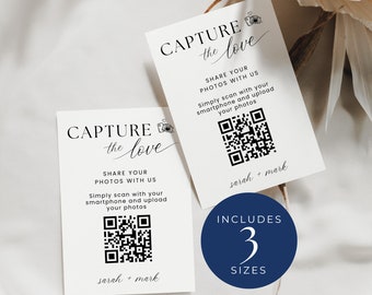 Capture the Love Wedding QR Code Card, Wedding Photo Card, QR Code ...