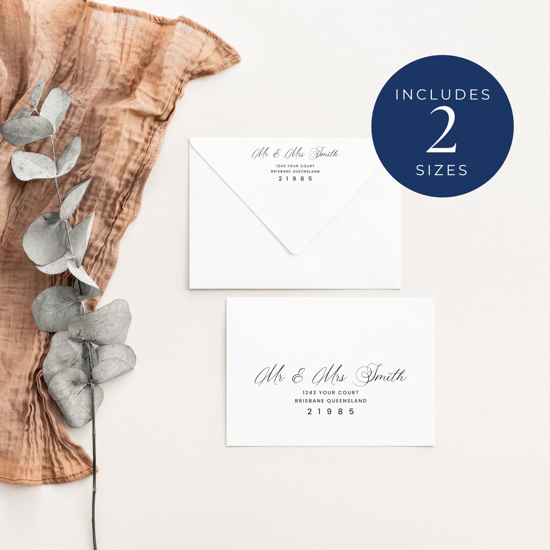 Envelope Address Template Word, INSTANT DOWNLOAD, A7 Envelope Address ...