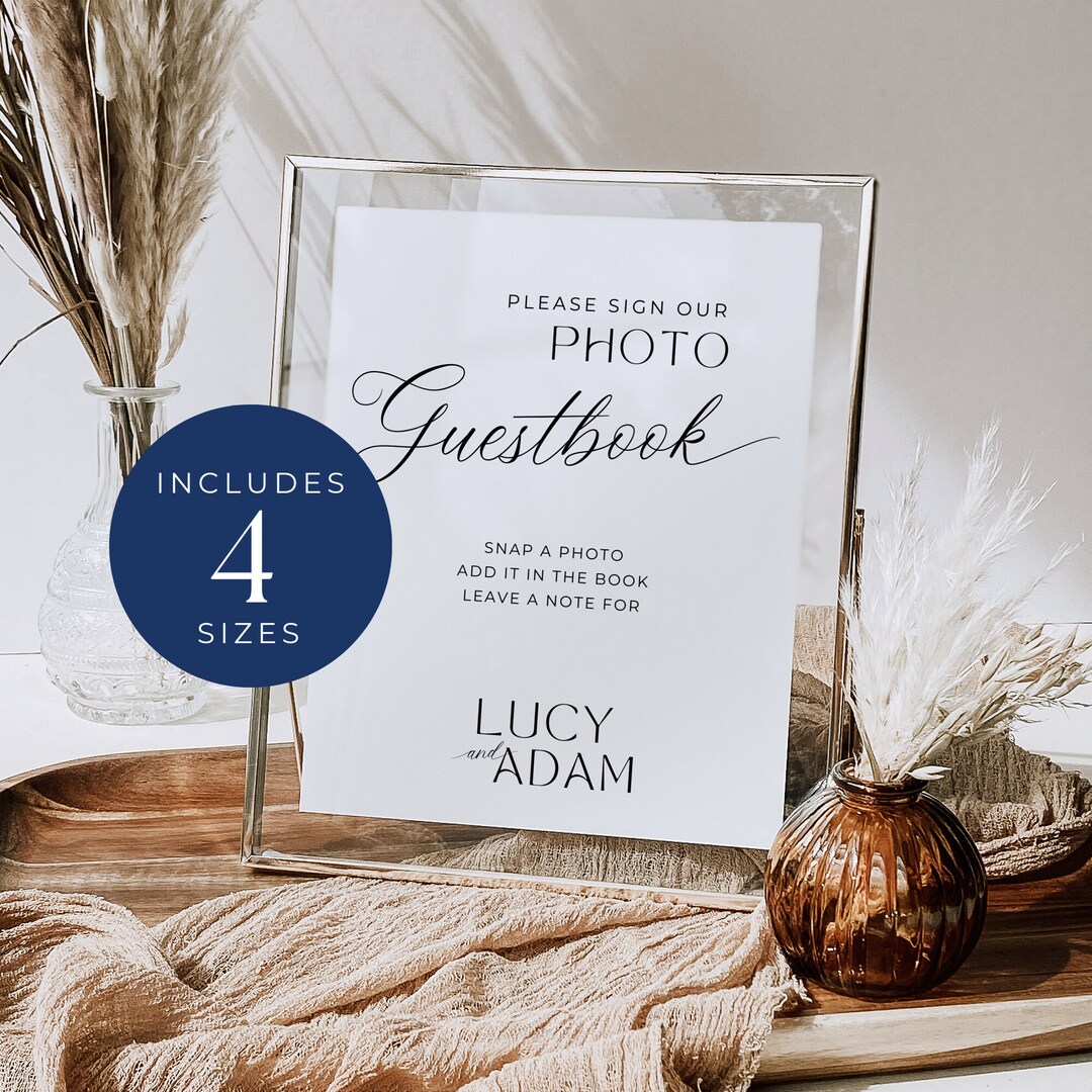 Photo Guest Book Sign 5x7, INSTANT DOWNLOAD, Camera Guest Book, Photo ...