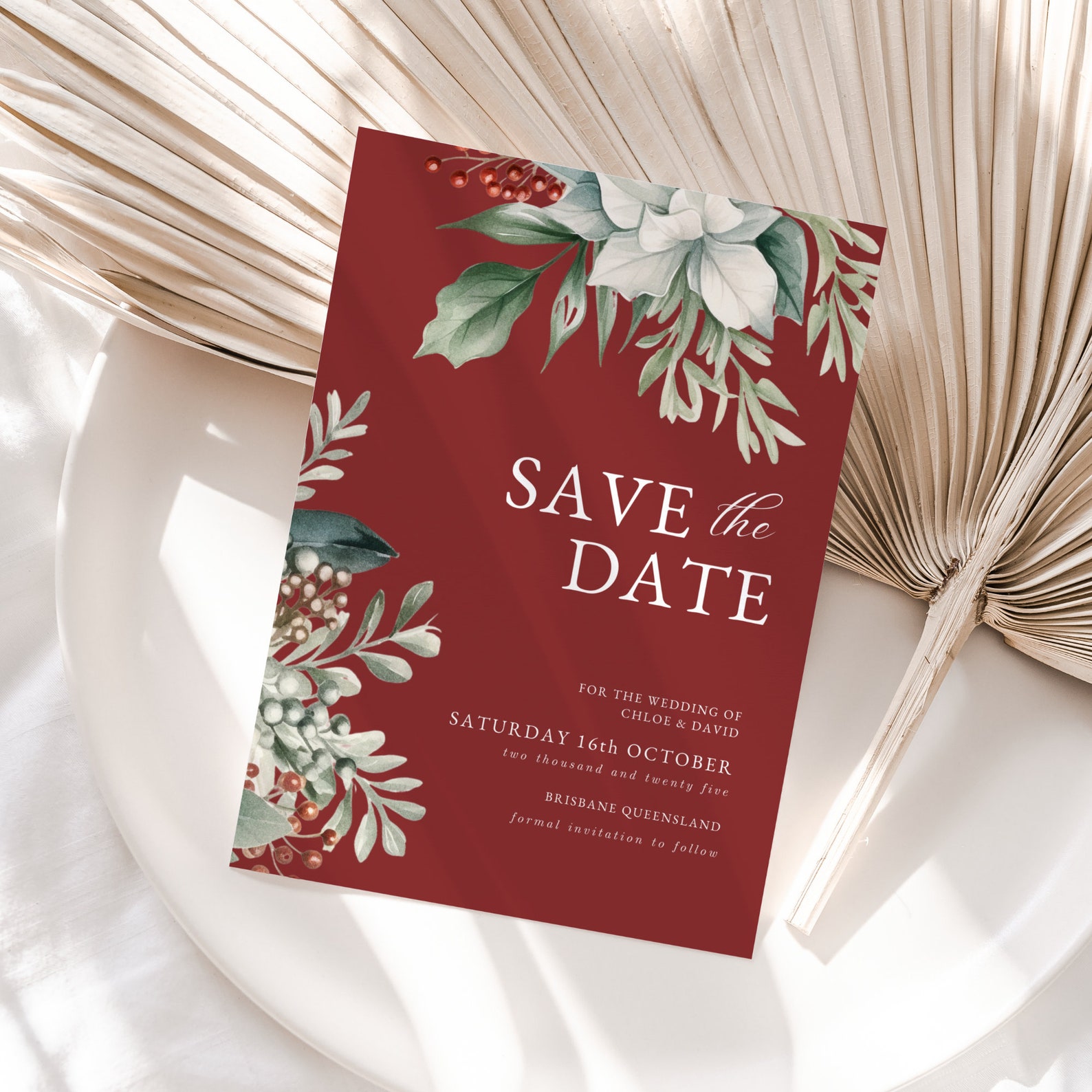 Christmas Save the Date, INSTANT DOWNLOAD, Holiday Wedding Save the ...