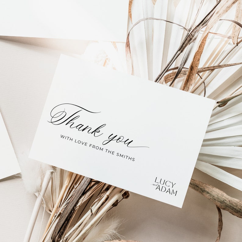 Thank You Message Card for Wedding Guest, INSTANT DOWNLOAD, Thank You ...