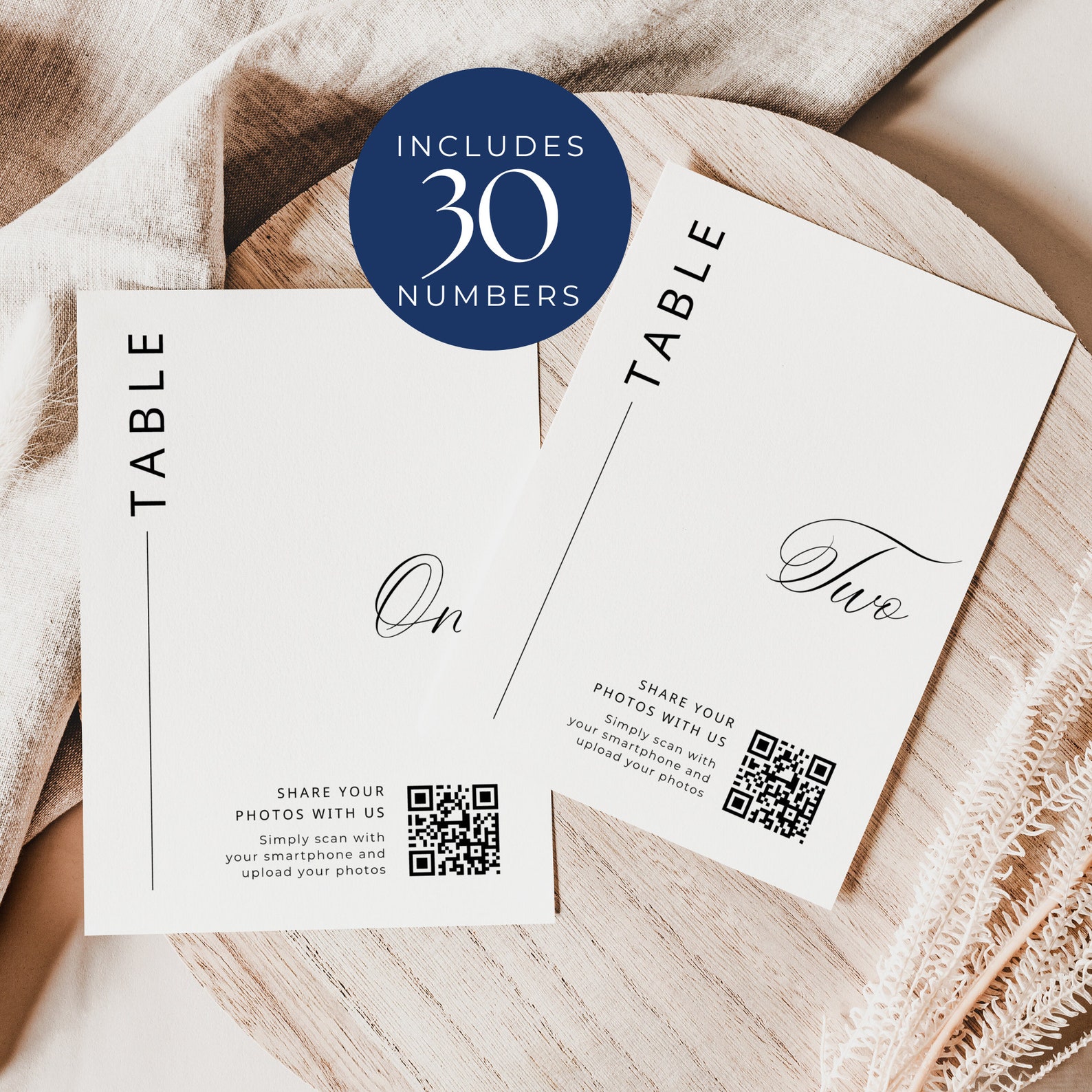 Table Numbers Signs With Qr Code, INSTANT DOWNLOAD, Reception Table ...
