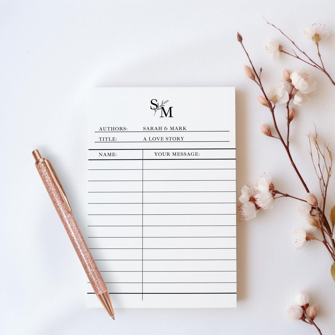 Library Themed Wedding Guestbook Cards, Guest Book Alternative Canva ...